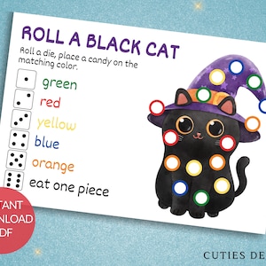 Halloween Game Roll a Die Instant Download Halloween Party Game for ...