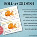 Roll a Goldfish Game, Instant Download Fun Game for Kids, Printable ...