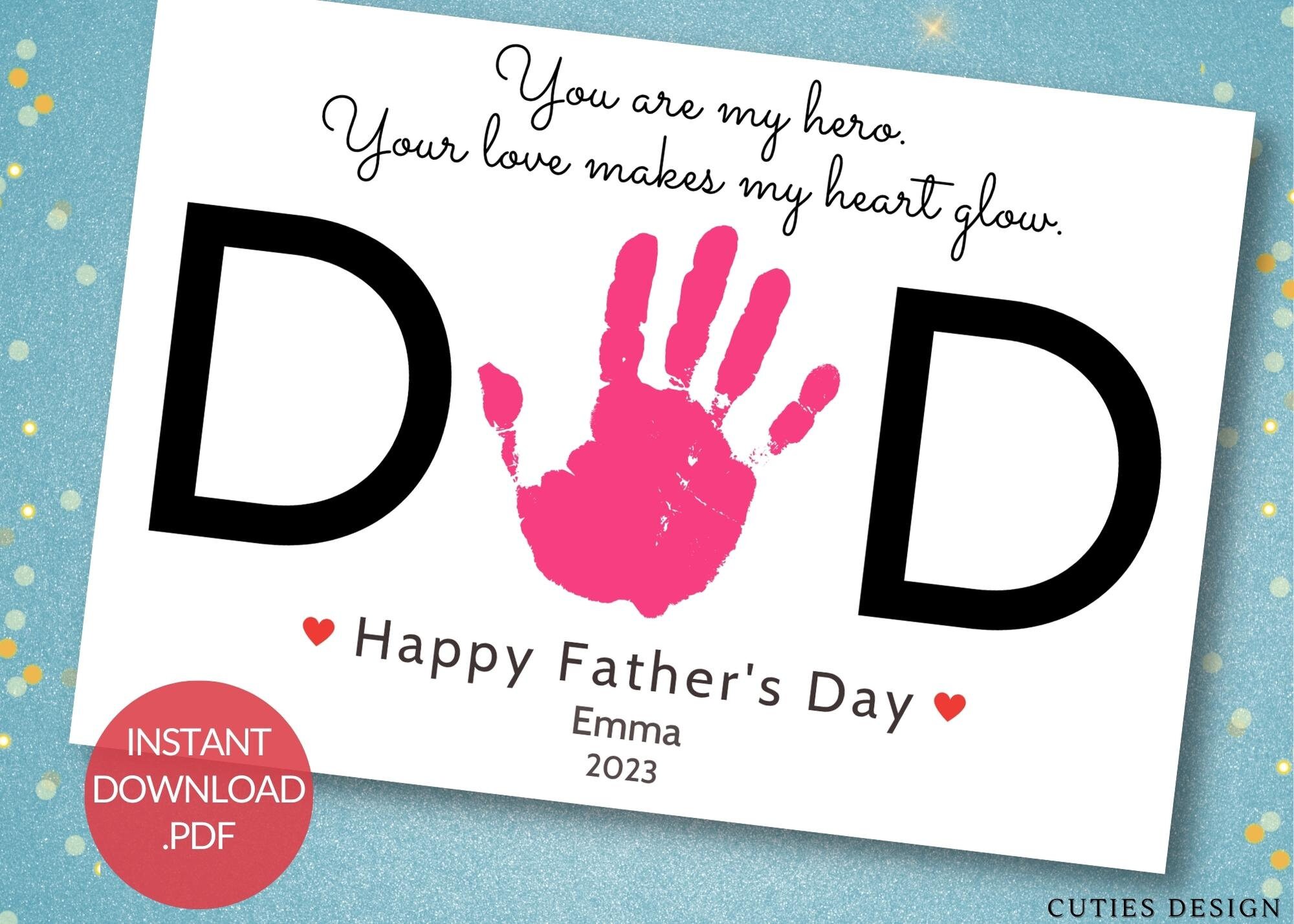 Personalized Father's Day Handprint Baby Keepsake Printable Art Craft ...