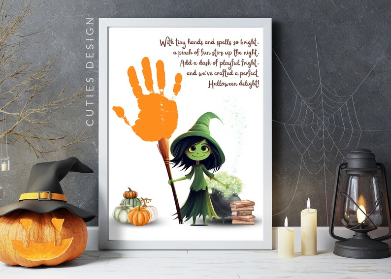 Halloween Handprint Art Printable Craft for Baby Memory Keepsake ...