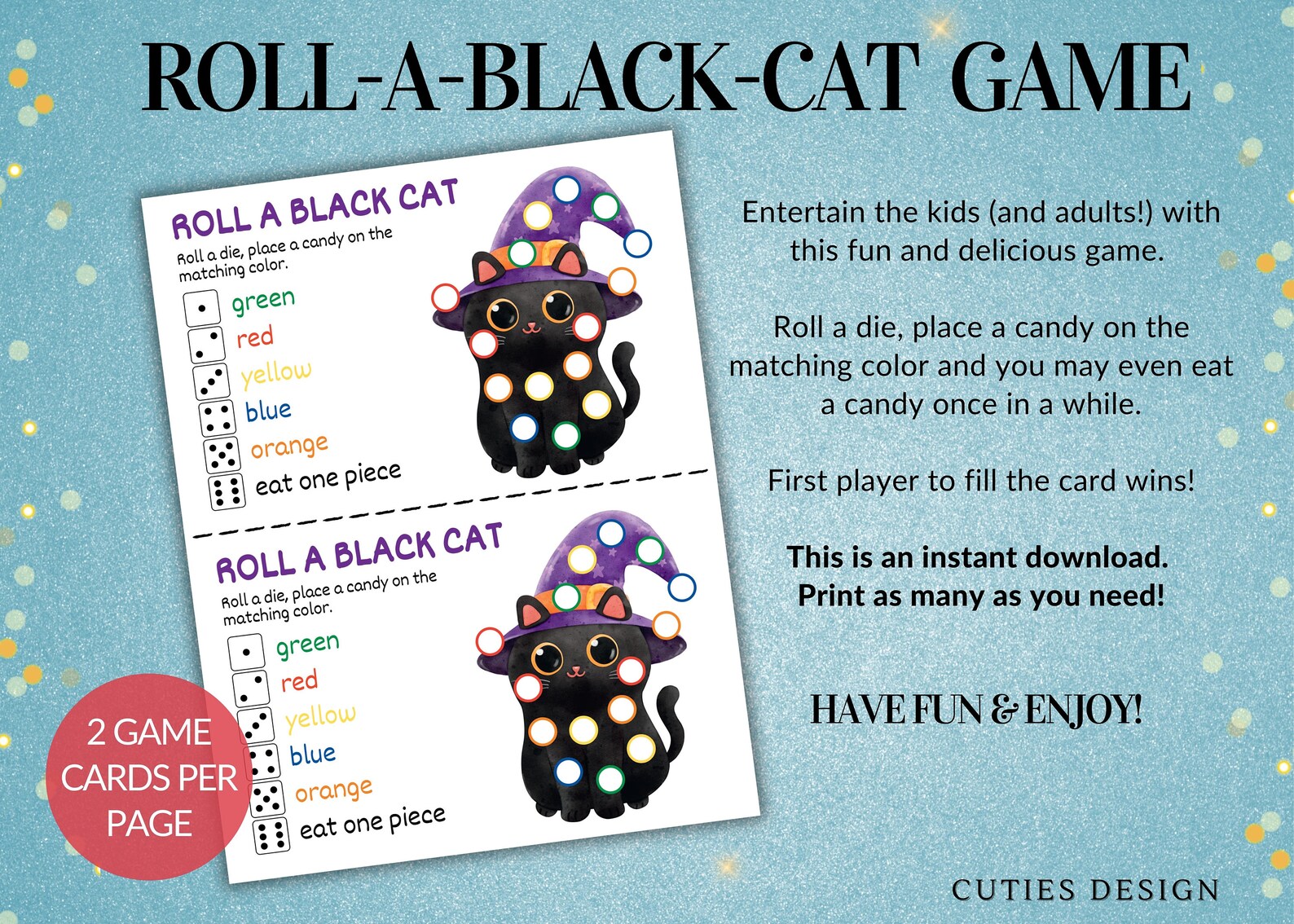 Halloween Game Roll a Die Instant Download Halloween Party Game for ...