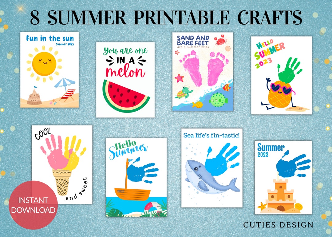 Summer Printable Craft for Baby Toddler Handprint Keepsake Art Craft ...