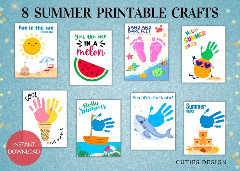 Summer Printable Craft for Baby Toddler Handprint Keepsake Art Craft ...