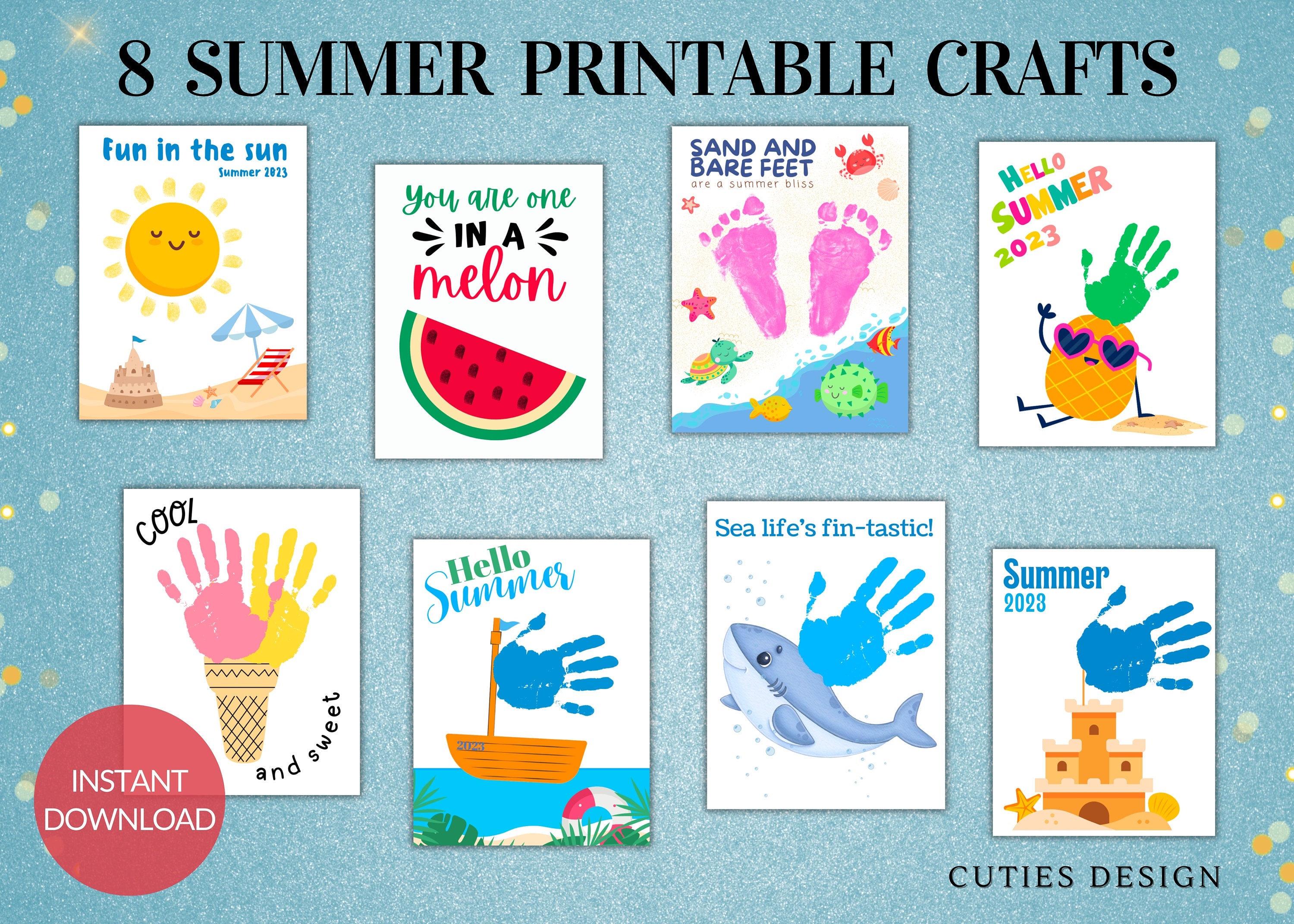 Summer Printable Craft for Baby Toddler Handprint Keepsake Art Craft ...