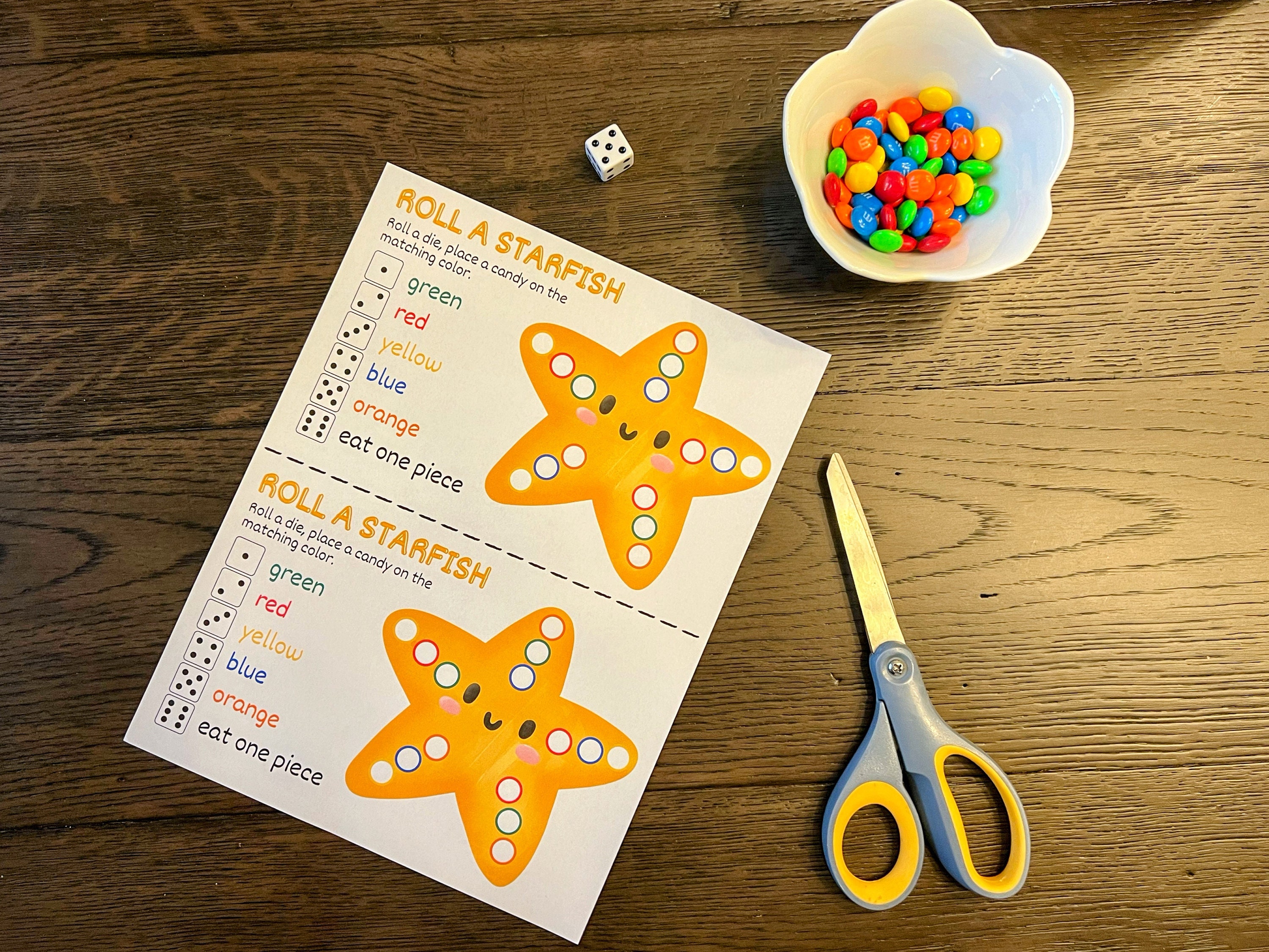 Printable Roll Dice Game, Instant Download Dice Game for Kids and ...