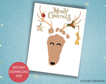 Christmas Handprint Art Kids Preschool Craft Toddler Activity Christmas ...