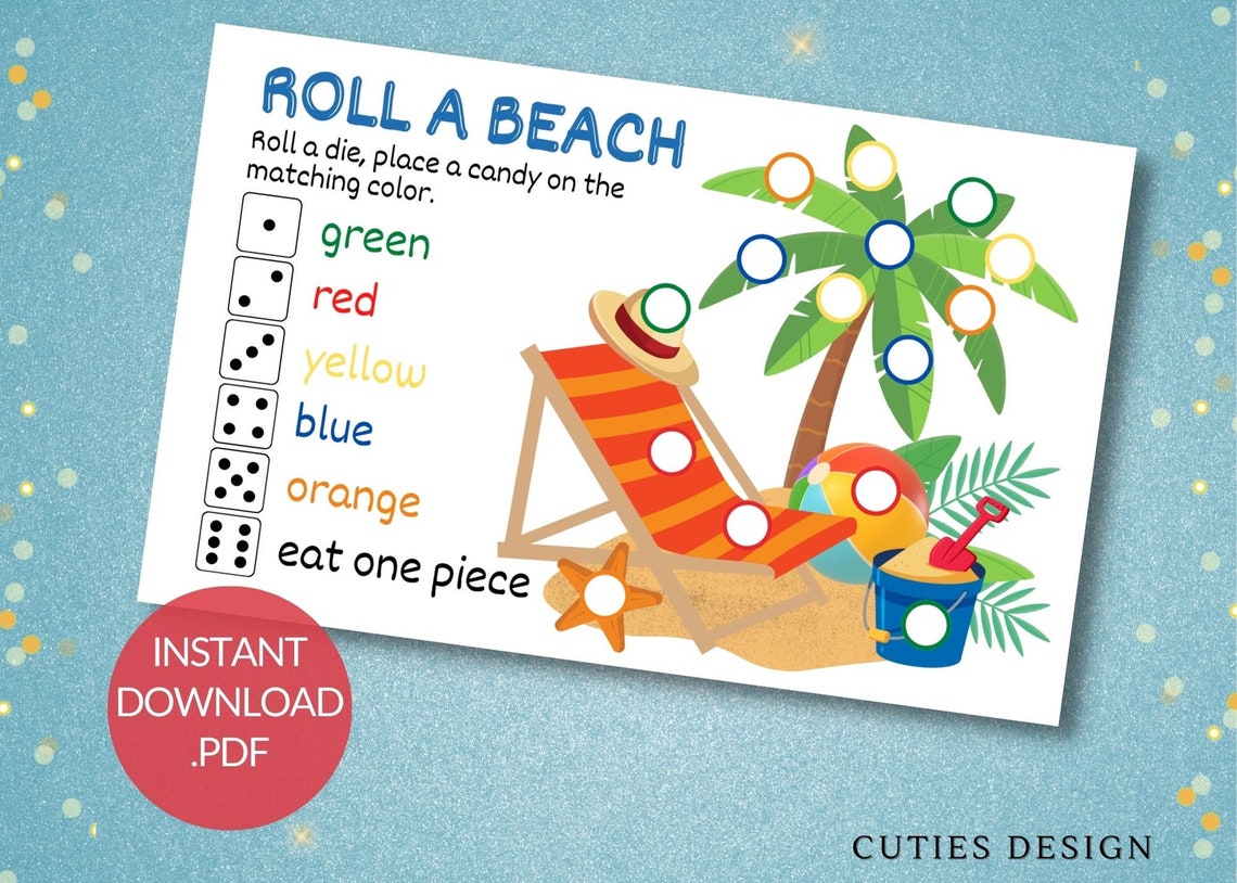 Printable Roll Dice Game, Instant Download Dice Game for Kids and ...