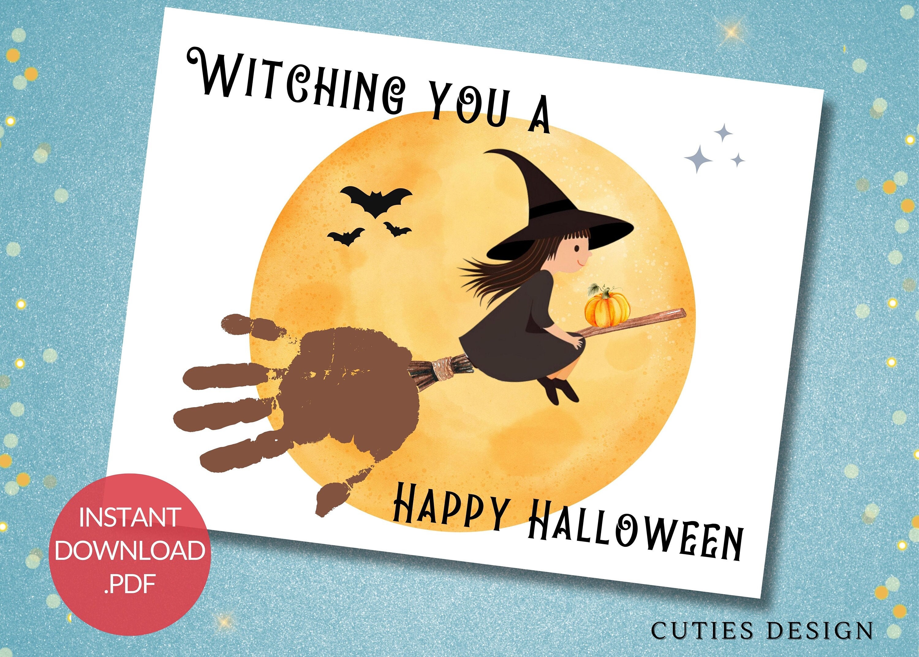 Halloween Gift Printable Craft for Baby Handprint Memory Keepsake Art ...