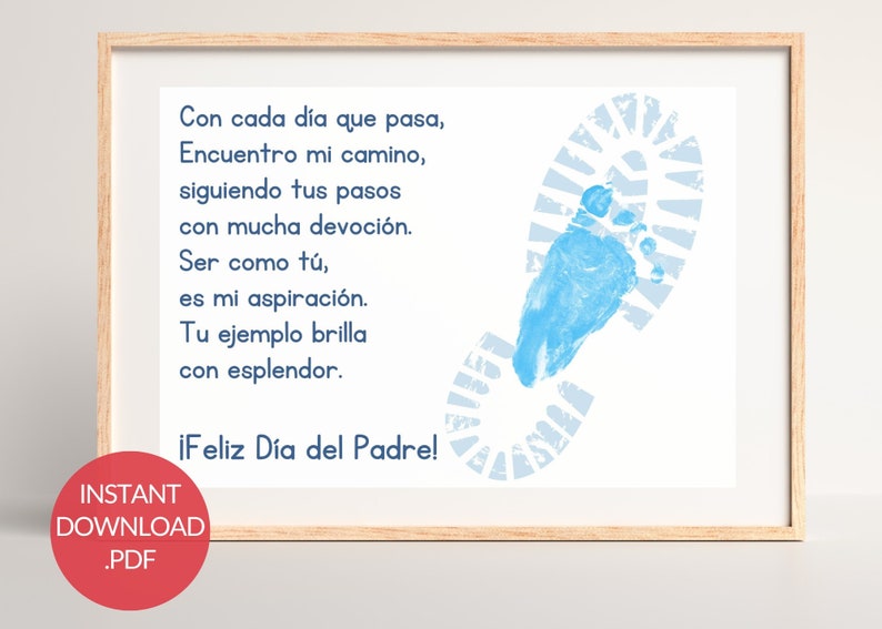Father's Day Spanish Footprint Printable Baby Keepsake Art Craft Día ...