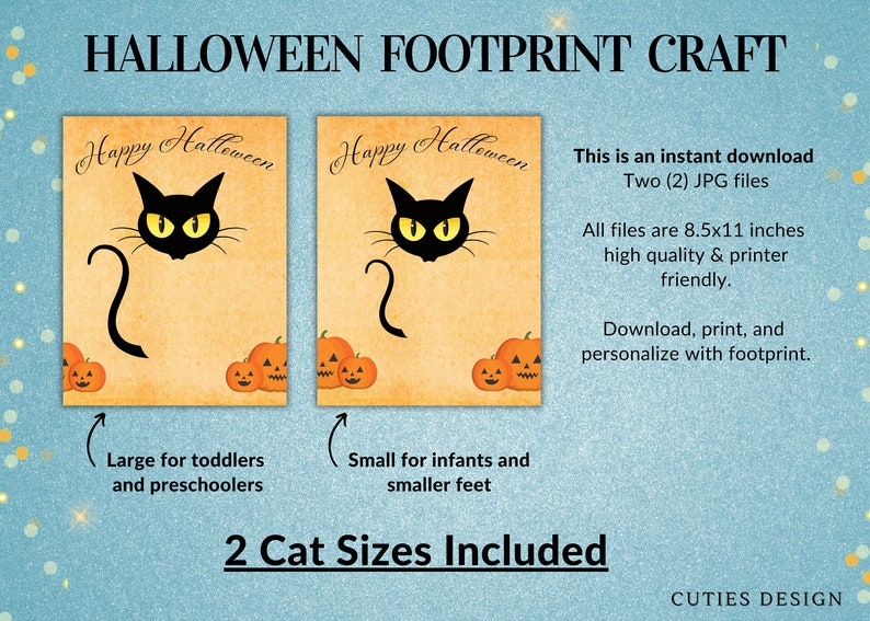 Halloween Printable Craft for Baby Footprint Keepsake Art Craft Teacher ...