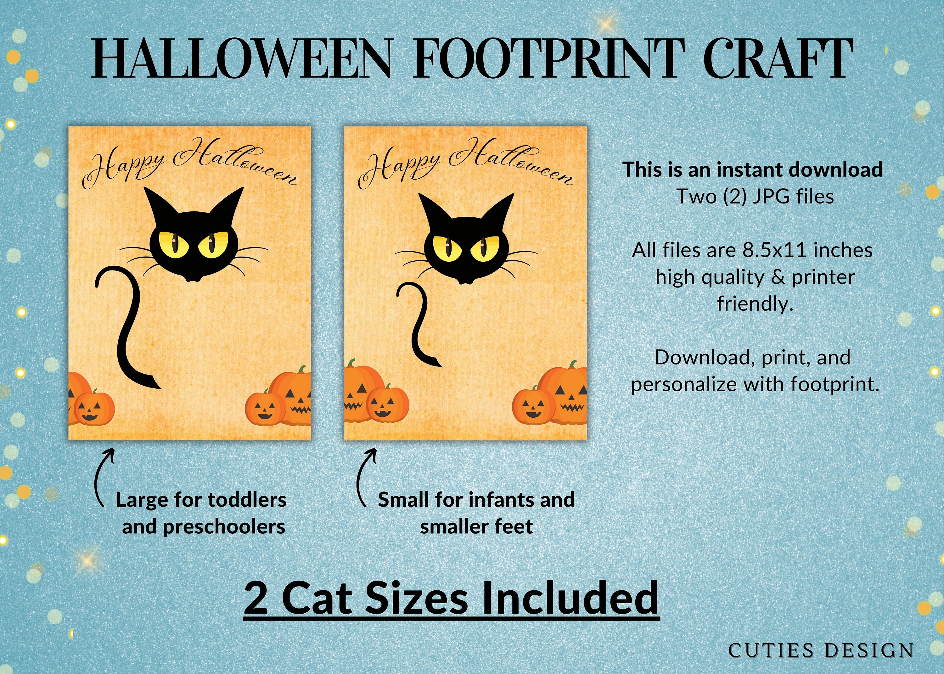 Halloween Printable Craft for Baby Footprint Keepsake Art Craft Teacher ...