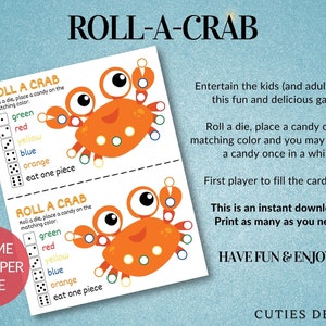 Printable Roll Dice Game, Instant Download Dice Game for Kids and ...