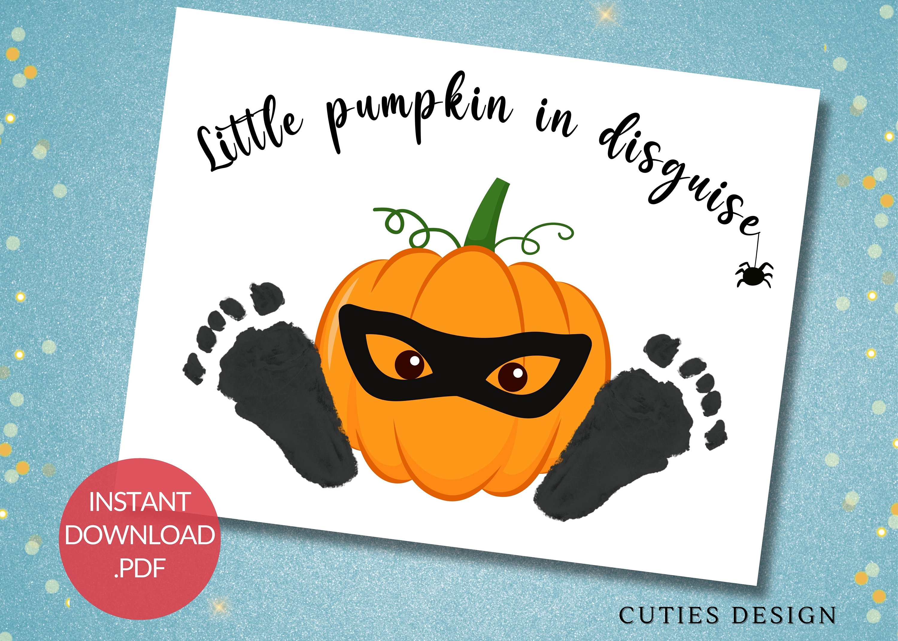 Halloween Printable Craft for Baby Footprint Memory Keepsake Art ...