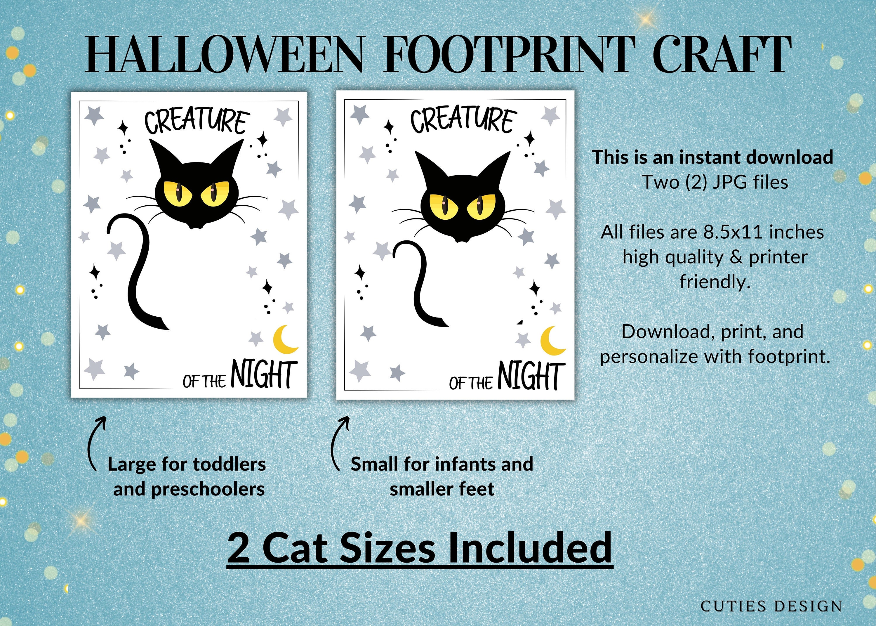 Halloween Printable Craft for Baby Footprint Keepsake Art Craft Teacher ...