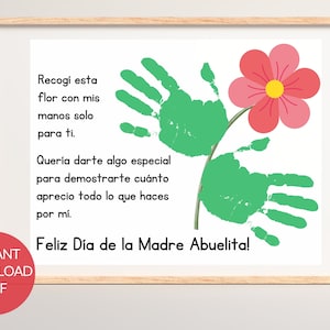 Grandma Mother's Day Spanish Handprint Printable Keepsake Art Craft Dia ...