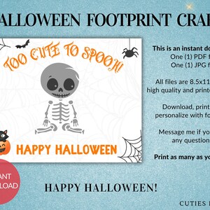 Halloween Gift Printable Craft for Baby Skeleton Footprint Memory ...