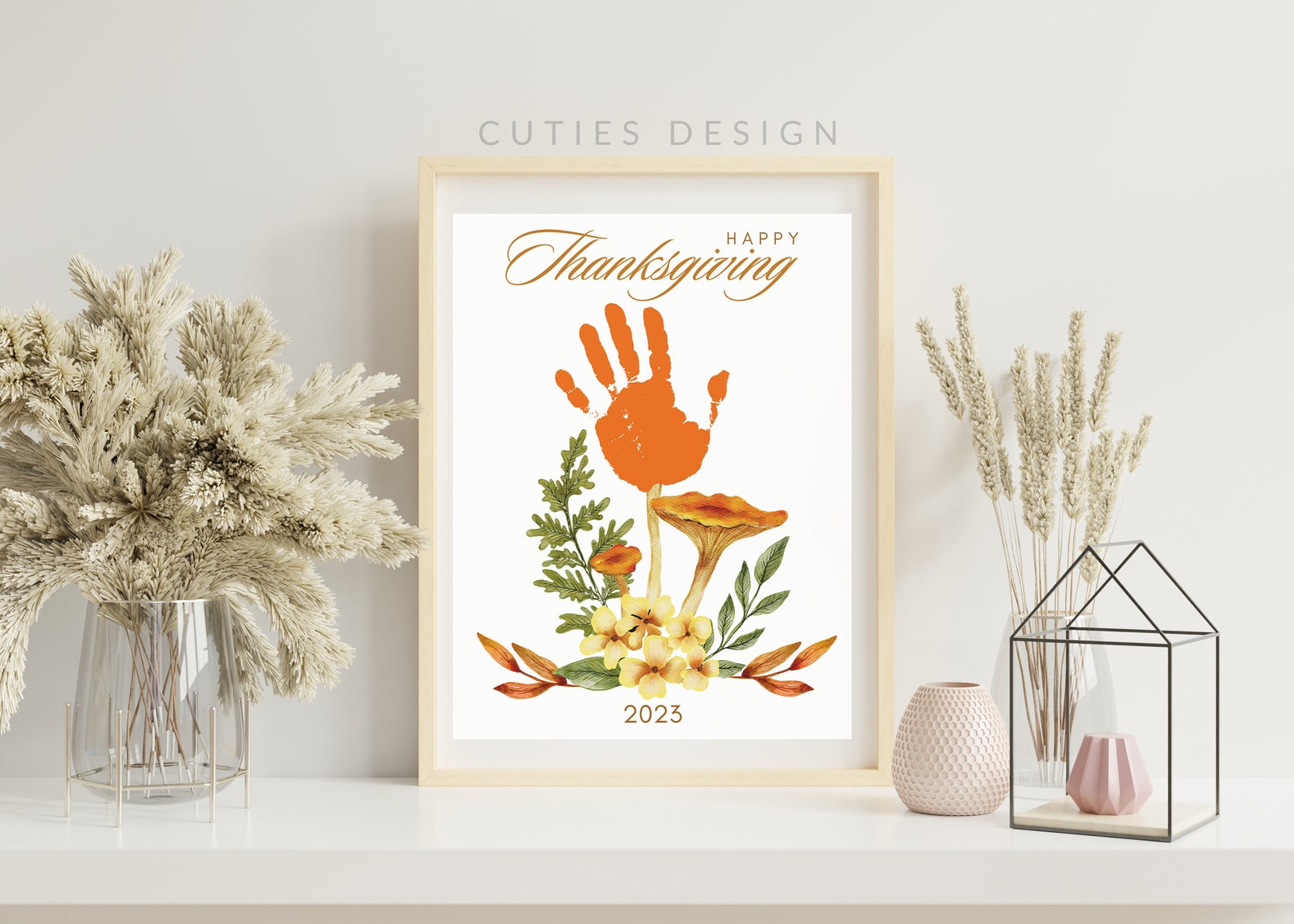 Handprint Art Thanksgiving Printable Craft Memory Keepsake Baby Art Pre ...