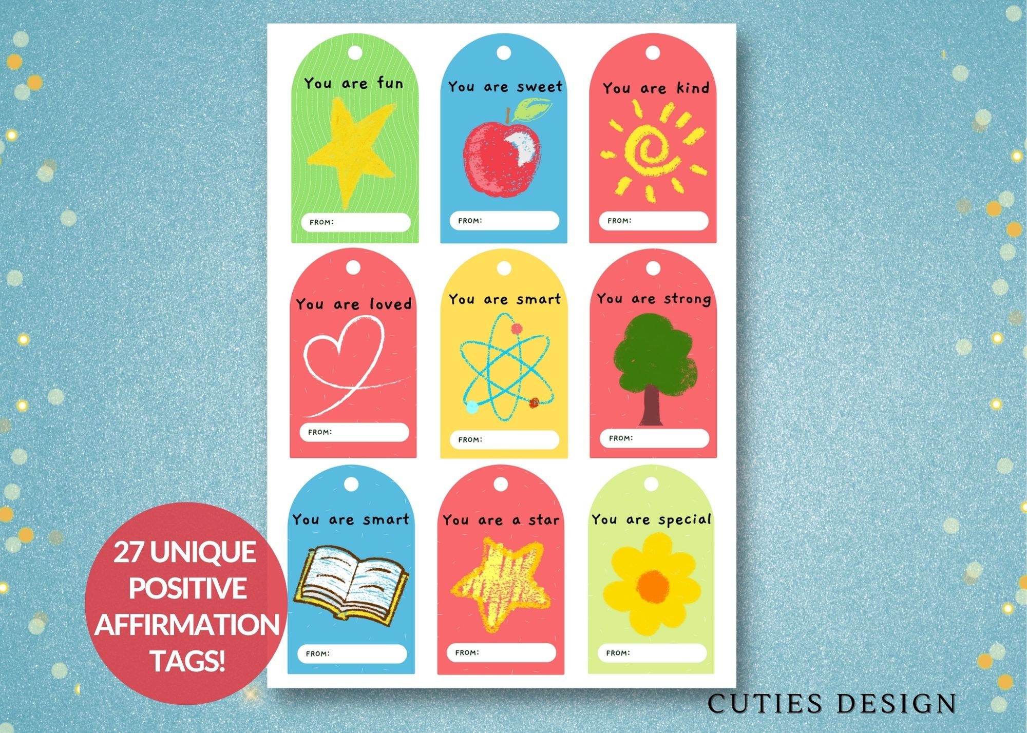 Kids Positive Affirmation Tags Printable Valentines Kids - Etsy