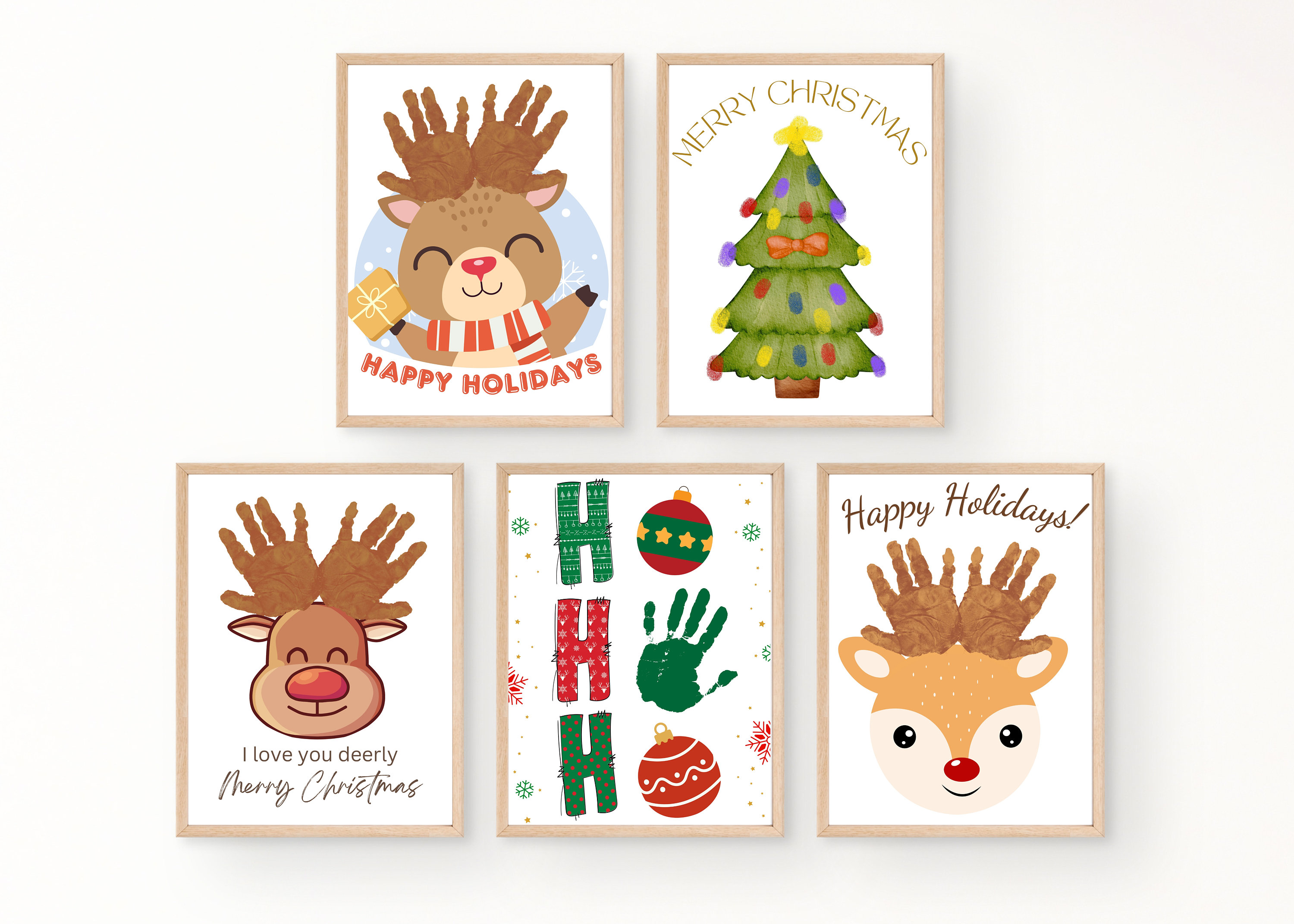 Christmas Handprint and Footprint Craft Bundle, Printable Art for Baby ...