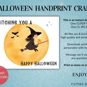 Halloween Gift Printable Craft for Baby Handprint Memory Keepsake Art ...
