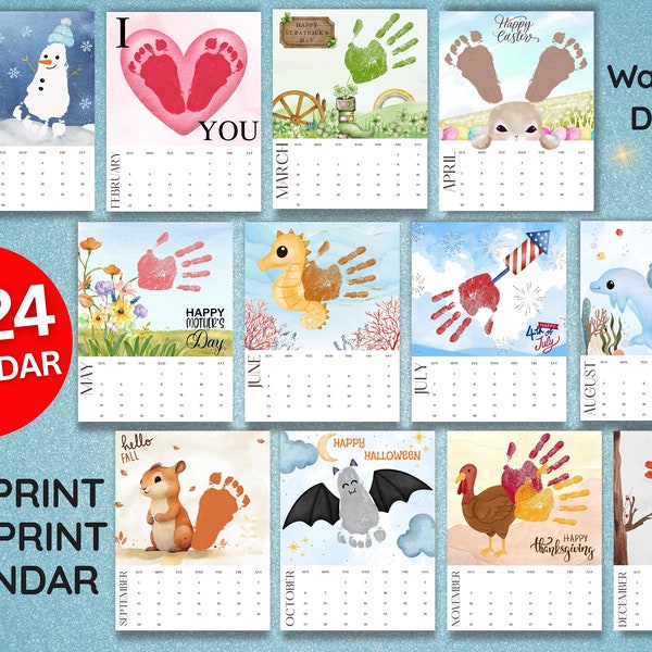 Printable Craft for Baby Toddler Handprint Keepsake Art Craft Teacher ...