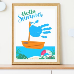 Summer Nautical Printable Craft for Baby Handprint Keepsake Art Craft ...