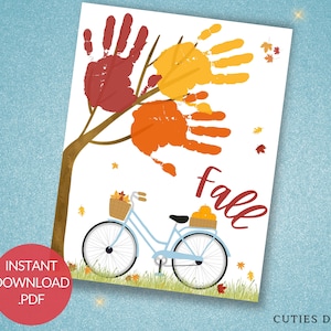 Handprint Art Fall Craft Printable Baby Card Memory Keepsake Art Kids ...