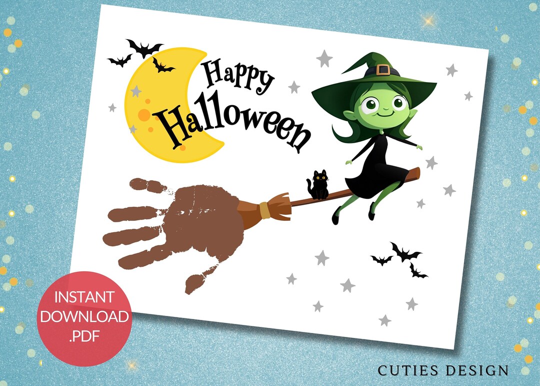 Halloween Handprint Craft for Baby Memory Keepsake Art Teacher Parent ...