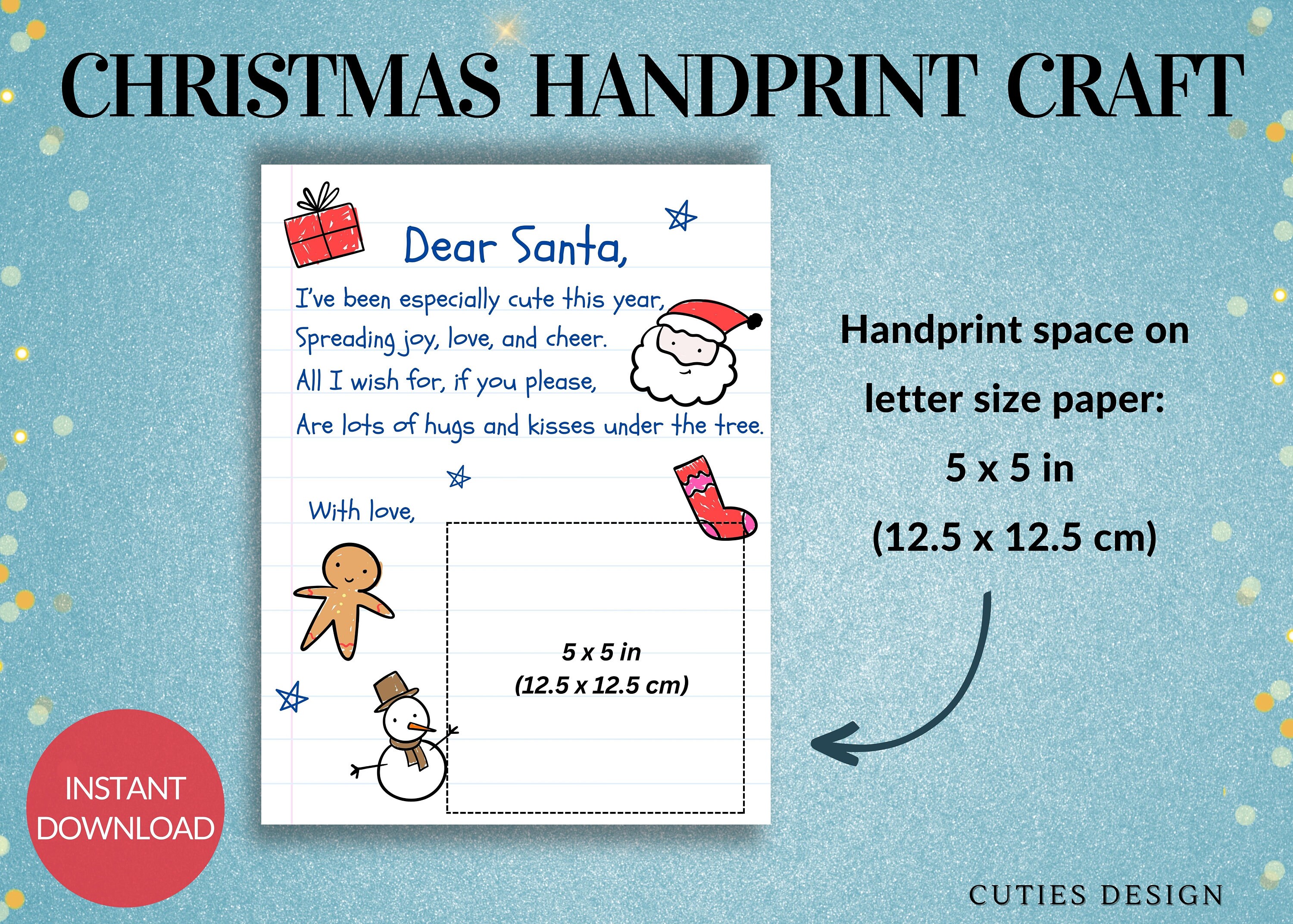 Dear Santa Christmas Footprint Art, Personalized Craft for Kids ...