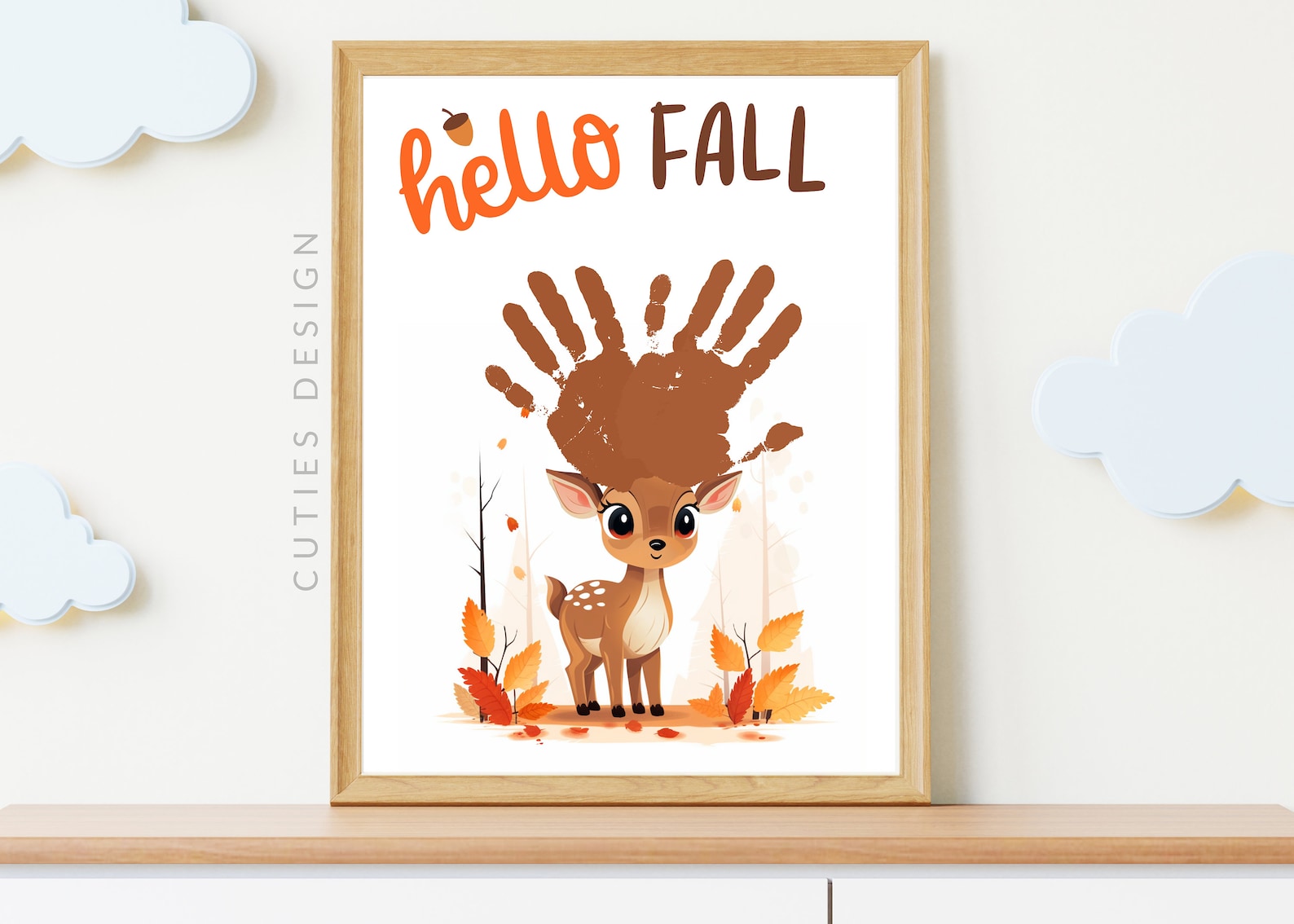 Handprint Art Fall Season Craft Printable Baby Card Memory Keepsake Art ...