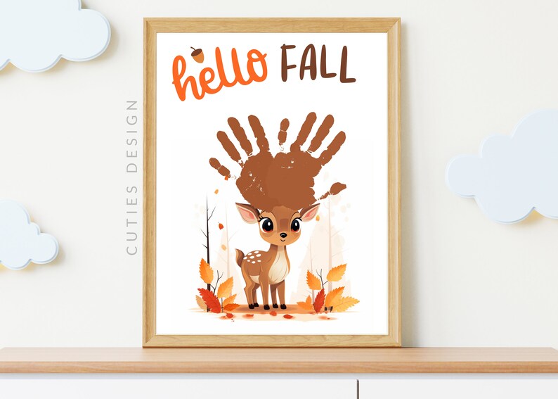 Handprint Art Fall Season Craft Printable Baby Card Memory Keepsake Art ...