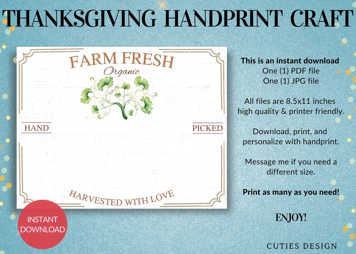 Fall Handprint Art Printable Crafts for Kids Memory Keepsake Craft ...