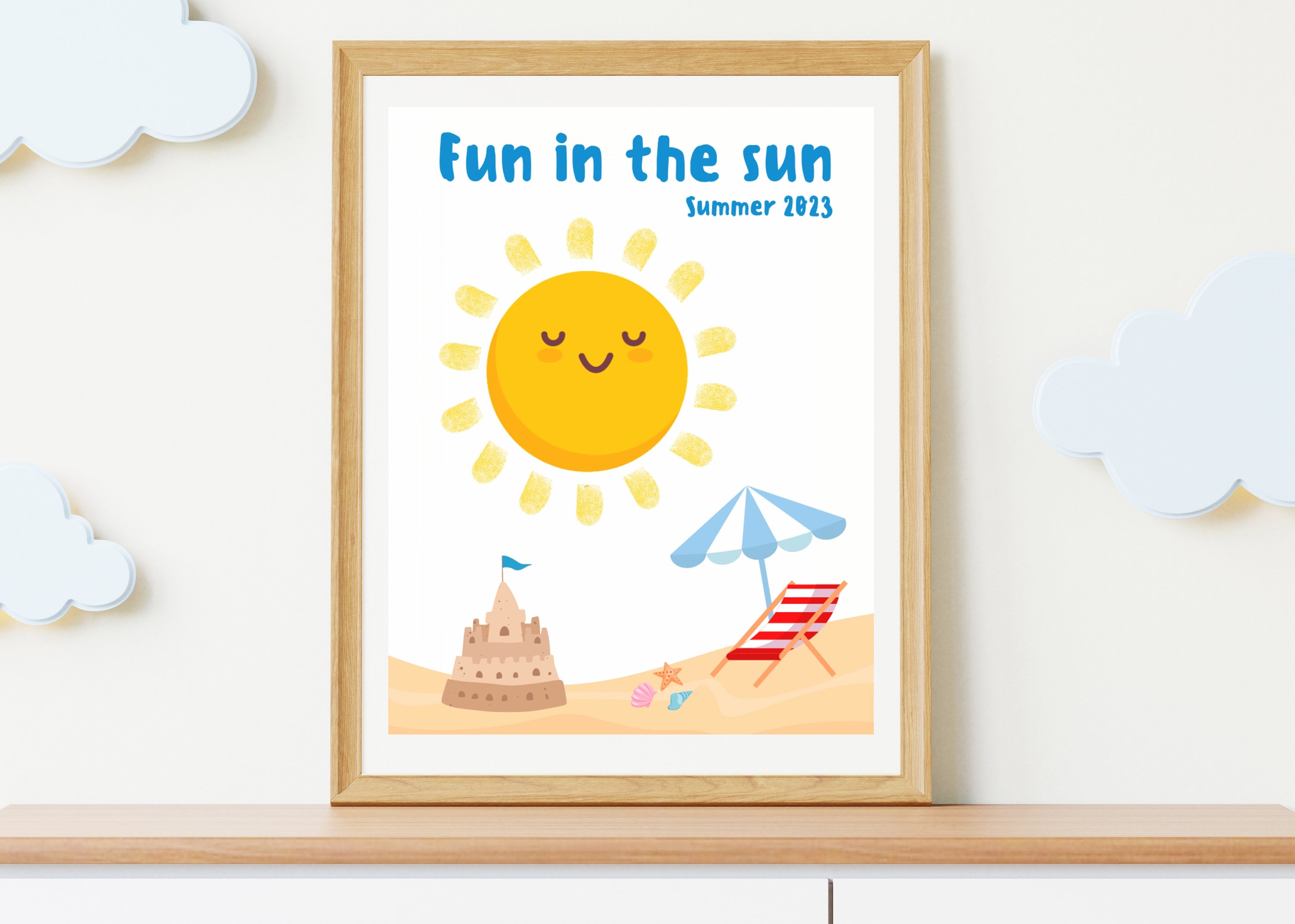 Summer Printable Craft for Baby Toddler Handprint Keepsake Art Craft ...