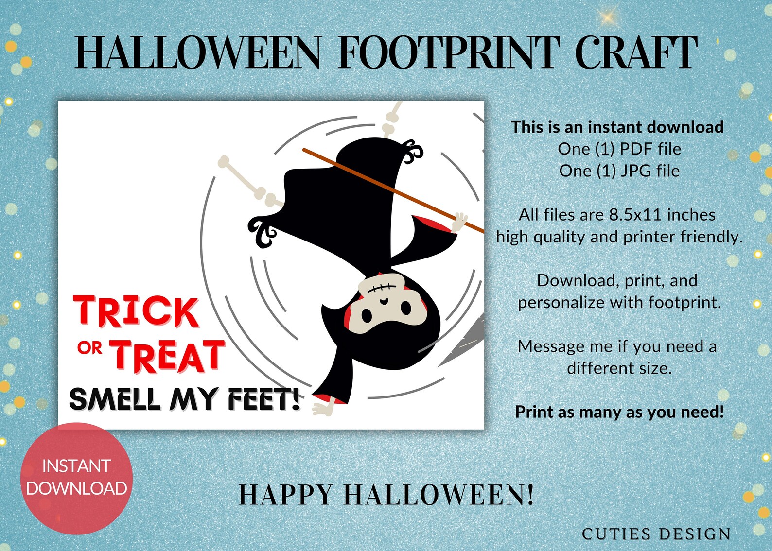 Handprint Art Halloween Printable Craft Pre-school Activity for Baby ...