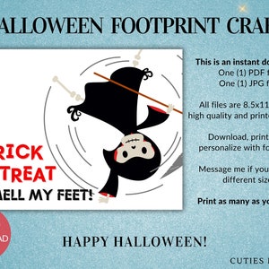 Handprint Art Halloween Printable Craft Pre-school Activity for Baby ...