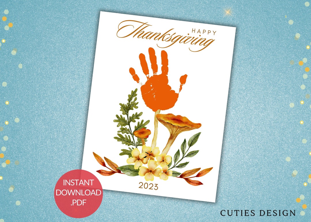 Handprint Art Thanksgiving Printable Craft Memory Keepsake Baby Art Pre ...