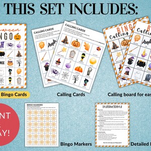 Halloween BINGO 120 Printable Cards Halloween Games for Kids Bingo Game ...