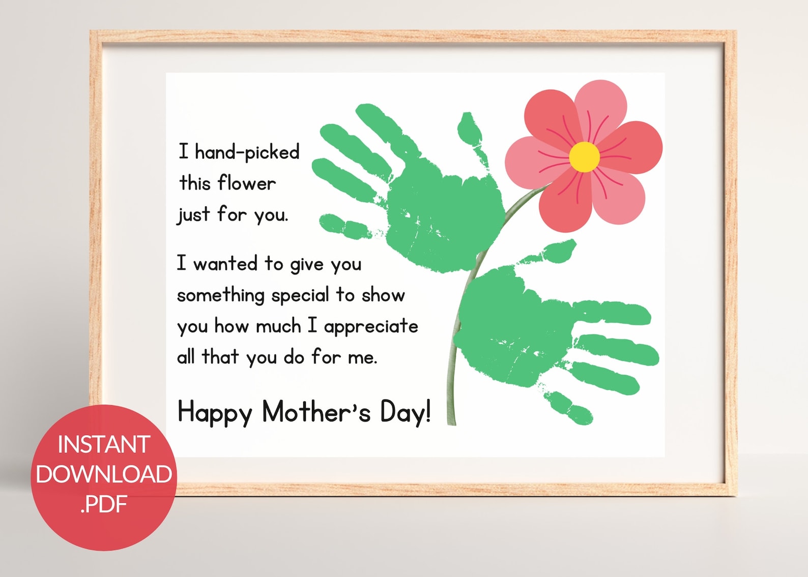 Mother's Day Handprint Printable Baby Keepsake Art Craft Teacher Parent ...