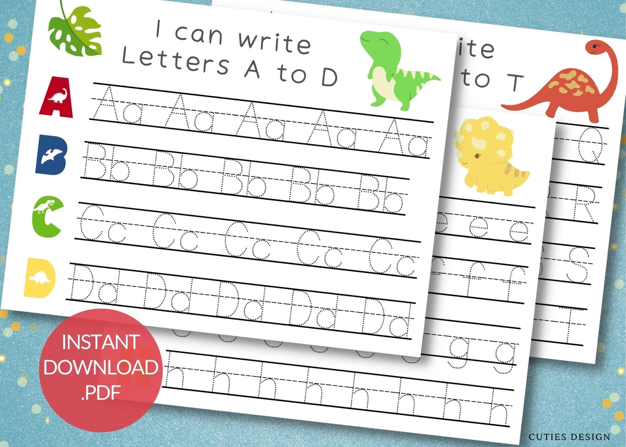 Upper and Lowercase Alphabet Letter Tracing Printable Worksheets for ...