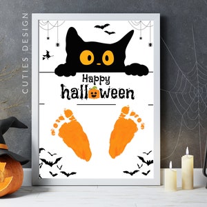 Handprint Art Halloween Activity for Kids Preschool Craft Footprint ...