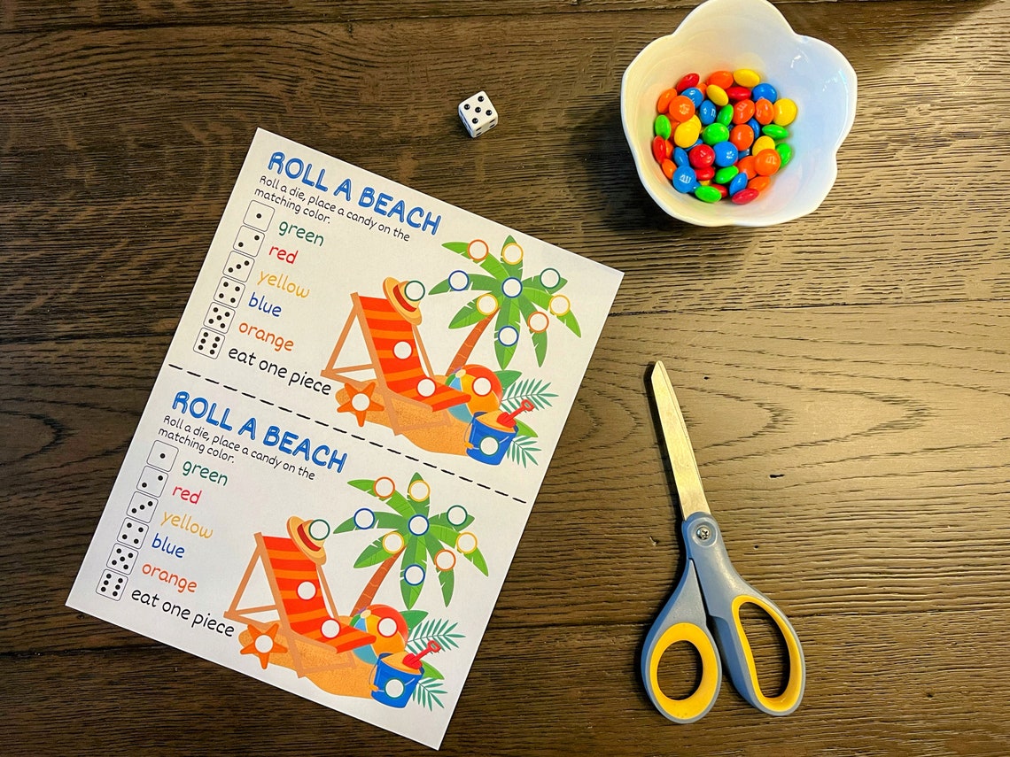 Printable Roll Dice Game, Instant Download Dice Game for Kids and ...