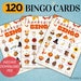 Thanksgiving BINGO 120 Printable Cards Thanksgiving Games for Kids ...