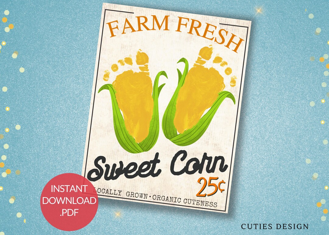 Footprint Fall Craft Printable Thanksgiving Art Baby Memory Keepsake ...