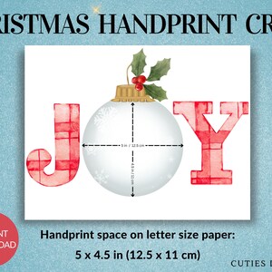 Christmas Joy Printable Handprint Memory Keepsake Art Infant Easy and ...