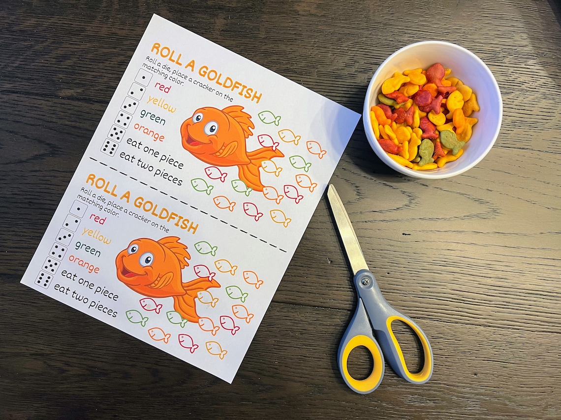 Roll a Goldfish Game, Instant Download Fun Game for Kids, Printable ...