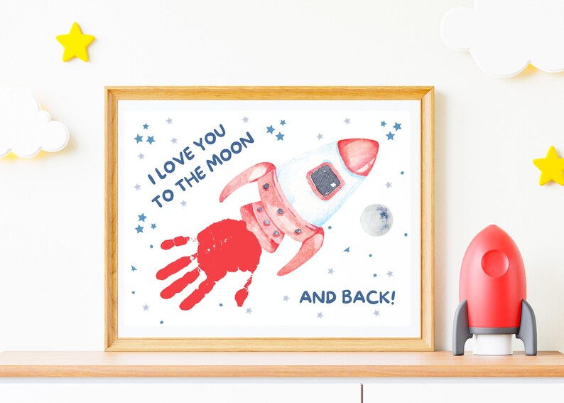 Handprint Printable Art Craft for Baby Kids Gift for Mom Dad Grandma ...