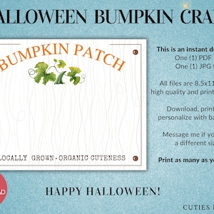 Bumpkin Patch Craft Printable Baby Bottom Print First Halloween Memory ...