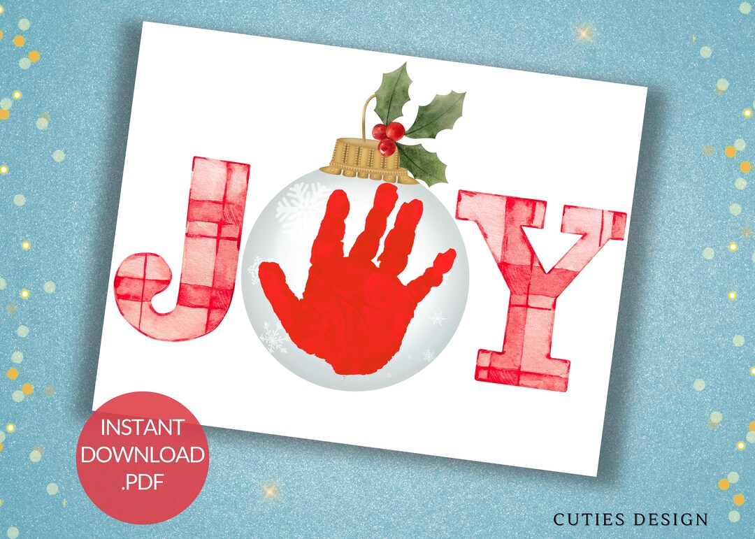 Christmas Joy Printable Handprint Memory Keepsake Art Infant Easy and ...