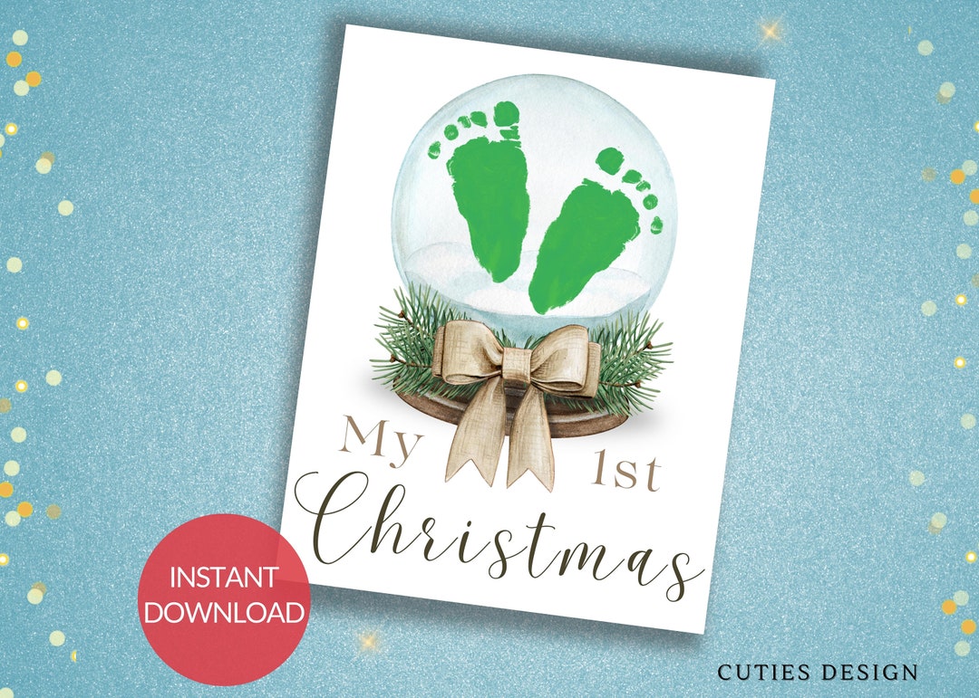 My First Christmas Printable Craft Baby First Christmas Footprint ...