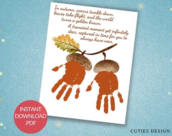 Fall Handprint Activity Craft BOHO Handprint Keepsake Gift - Etsy